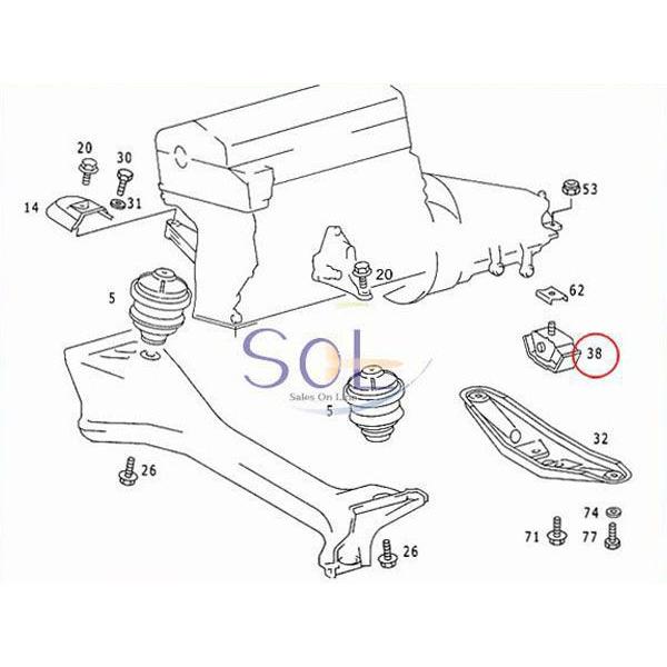 Mercedes-Benz ベンツ W201 W124 R129 AT ミッションマウント 190E E220 E280 E300 E320 ...