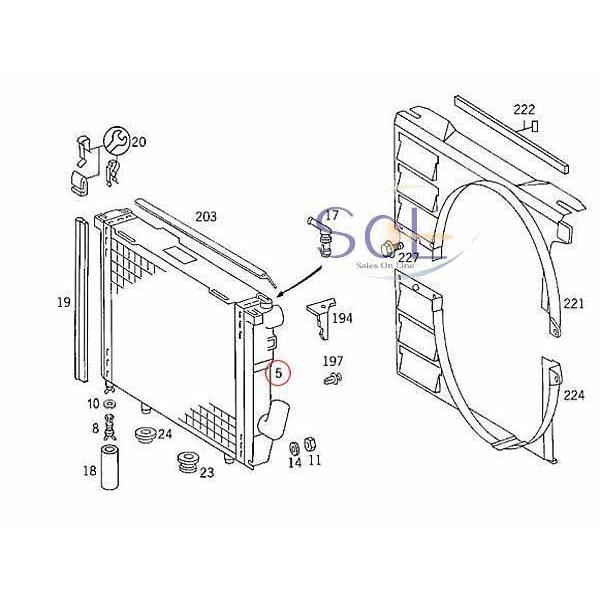 Mercedes-Benz ベンツ W124 ラジエーター HELLA E500 1245000302 1245001402 ...