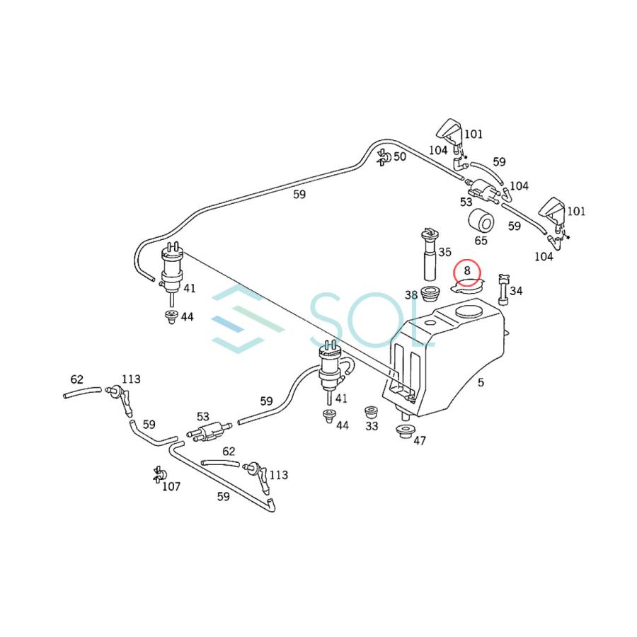 Mercedes-Benz ベンツ W220 W221 ウォッシャータンク キャップ S320 S350 S430 S500 S550 ...