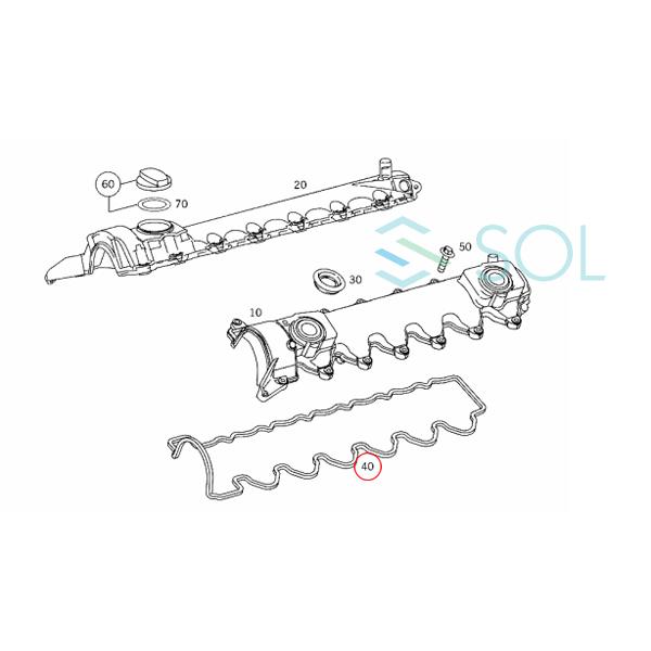 Mercedes-Benz ベンツ W220 W221 W215 W216 シリンダーヘッドカバー ガスケット タペットカバー パッキン 左側 ...