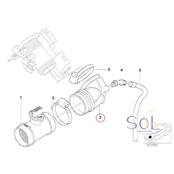 BMW BMW E46 エアーインテークブーツ エアフロチューブ ダストカバー 318i 13711436162 即日発送 出荷締切18時 ...