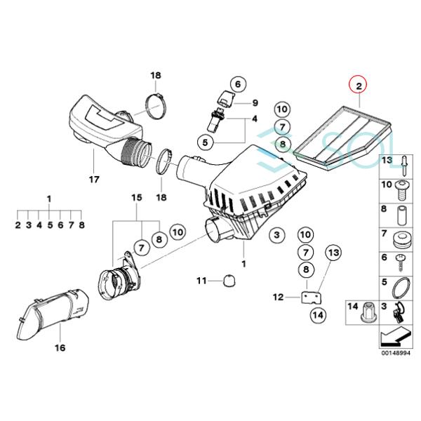 BMW E60 E61 E63 E64 エアフィルター 540i 545i 550i 645Ci 650i 13717521023 出荷締切 ...