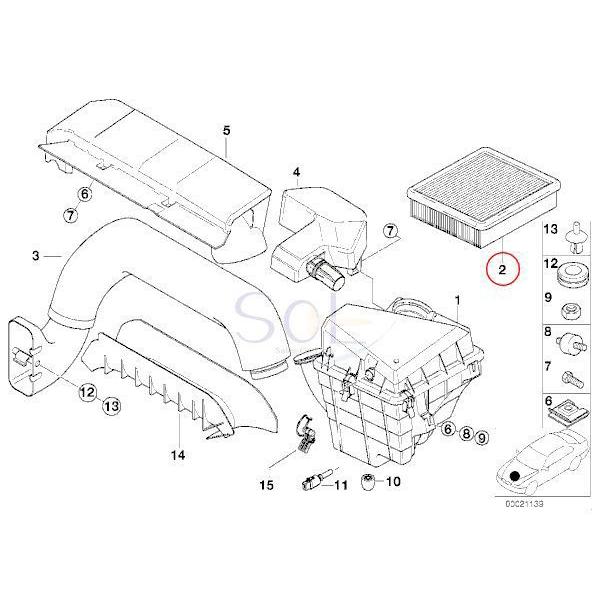 BMW 特価品 E36 エアクリーナー エアフィルター エアエレメント 318i 13721247404 13721247637 出荷締切18 ...