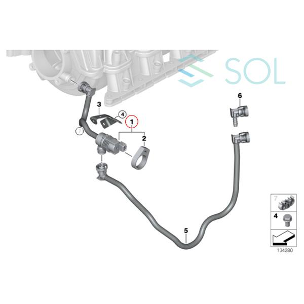BMW E60 E63 E64 E65 E66 E53 X5 ベントバルブ エア抜きバルブ 545i 645Ci 735i 745i 745Li 4.4i 4.8is 13907506739 ...
