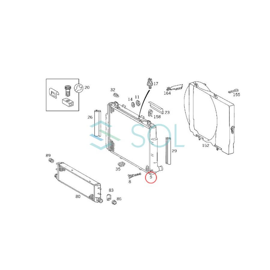 Mercedes-Benz CAPSOL ベンツ Sクラス W140 S280 300SE ラジエーター ラジエター 冷却装置 ...