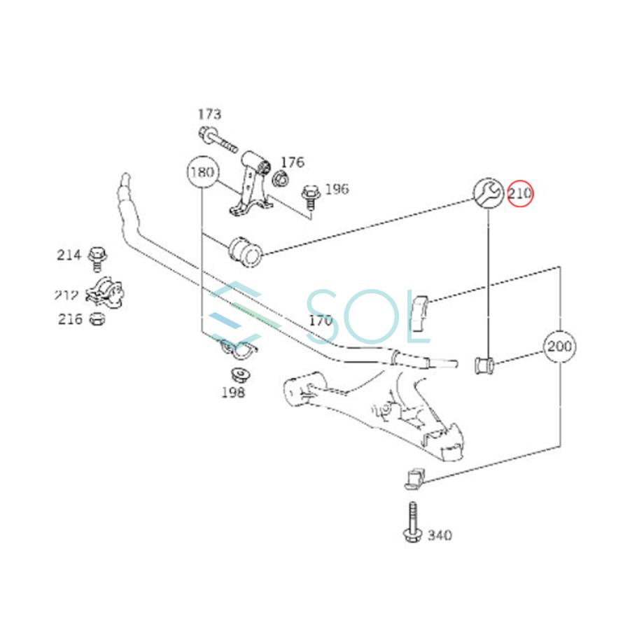 Mercedes-Benz ベンツ W163 フロント スタビライザーブッシュ スタビブッシュキット 4点セット 内径20mm 内径34mm ...