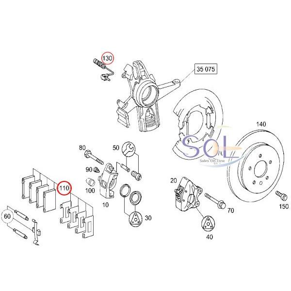 Mercedes-Benz（メルセデス・ベンツ） HAPAD ベンツ W163 リア ブレーキパッド ブレーキパット + パッドセンサー 左右 ...