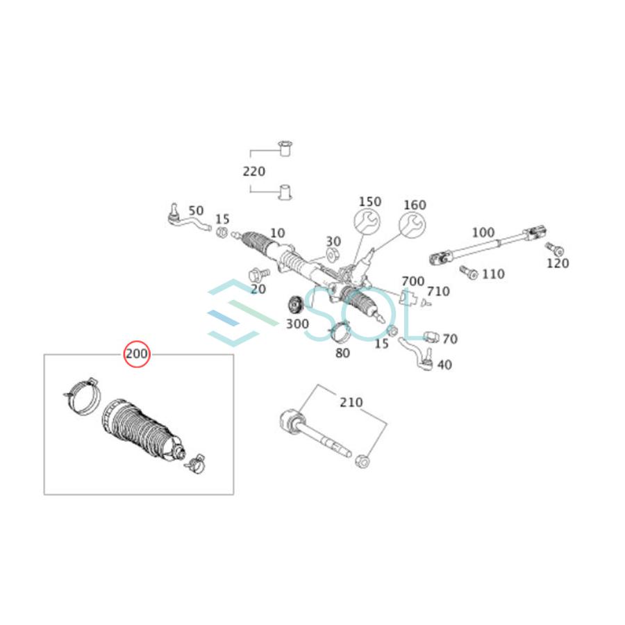 Mercedes-Benz ベンツ W164 W251 W463 ステアリングラックブーツ ガスケット付 左右セット ML350 ML500 ...