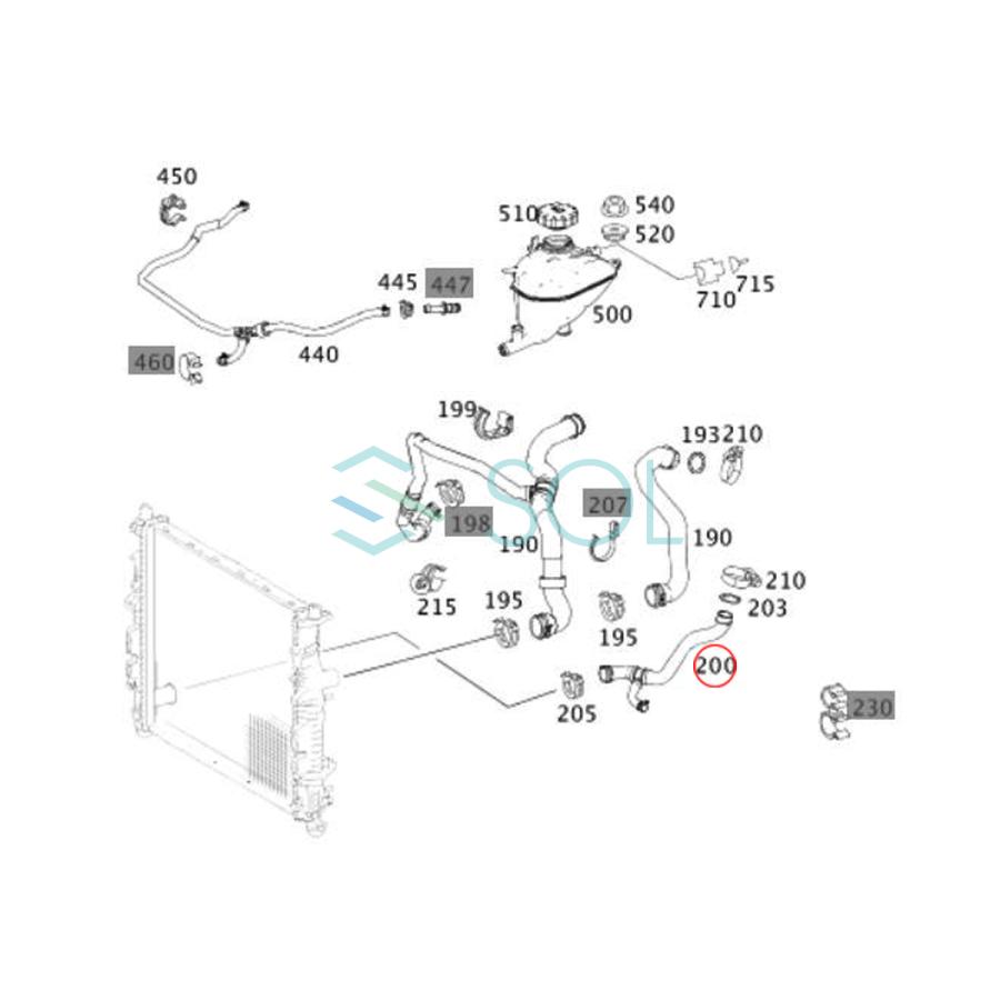 フォルクスワーゲン ベンツ X164 ラジエーター ウォーターホース クーラントホース ラジエター ロアホース GL500 GL550 ...