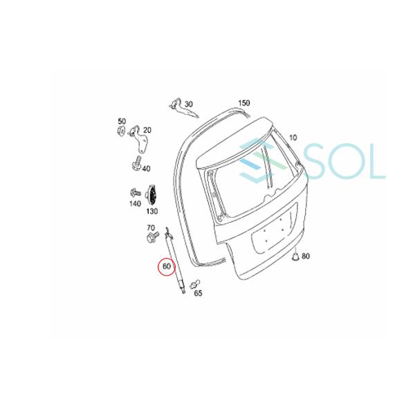 Mercedes-Benz ベンツ X164 リアテールゲートダンパー トランクダンパー 左右セット オートマチックテールゲート用 GL550 ...