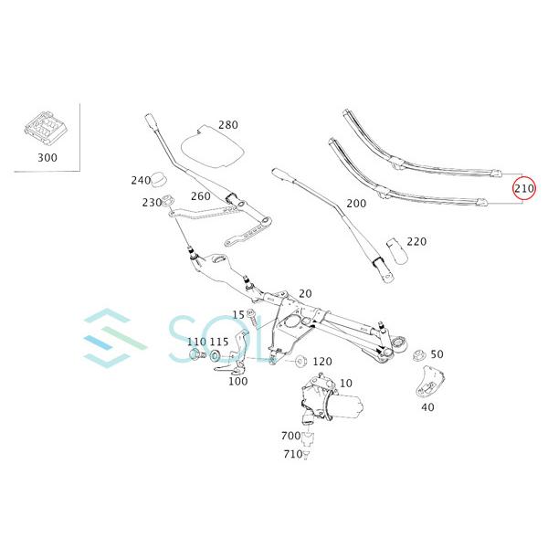 Mercedes-Benz ベンツ W251 フロント ワイパーブレード 左右セット 右ハンドル車用 R350 R500 R550 R63 ...