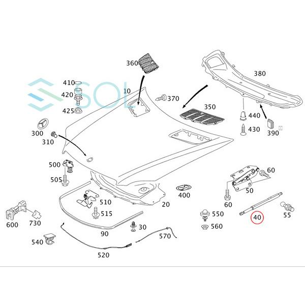 ボンネットダンパー 左右セット Mクラス ベンツ X164 GL350 GL550 ガススプリング 1649800364 1649800464 ...