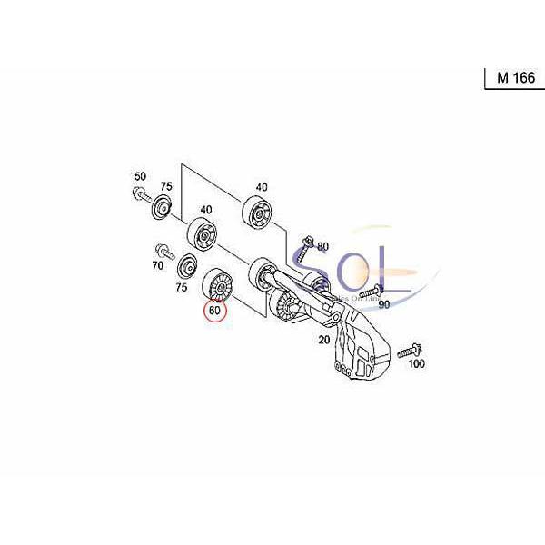 Mercedes-Benz ベンツ W168 W245 ベルトテンショナープーリー（アイドラプーリー） A160 A190 B170 B180 ...