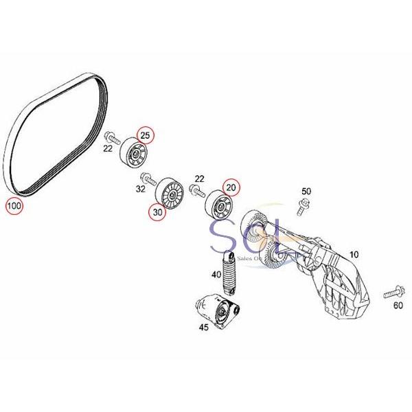 Mercedes-Benz ベンツ W168 ベルトテンショナープーリー ガイドプーリー Vベルト 4点セット A160 A190 ...