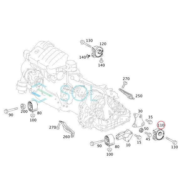 Mercedes-Benz（メルセデス・ベンツ） ベンツ W169 W245 エンジンマウント 左後側 A170 A180 A200 B170 ...