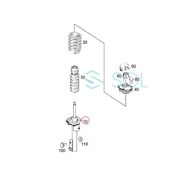 ベンツ W169 フロント ショック 左右セット A170 A180 A200 1693201430 1693200130 ...