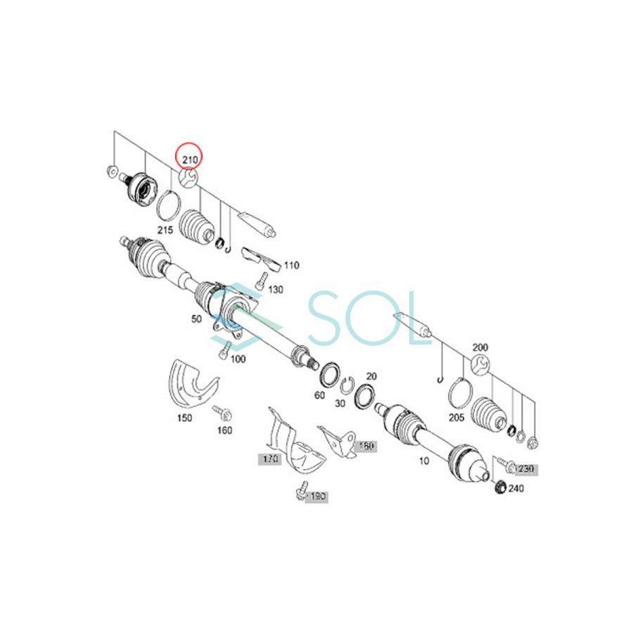 Mercedes-Benz ベンツ W211 W220 フロント ドライブシャフトブーツ アウター 左右共通 E240 E280 E320 ...