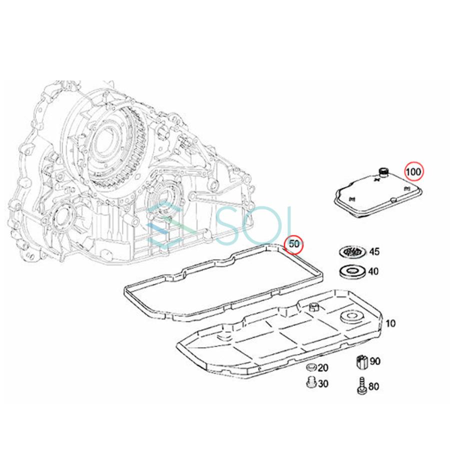 Mercedes-Benz ベンツ W169 W245 ATオイルパンガスケット + オイルフィルター 2点セット A170 A180 ...