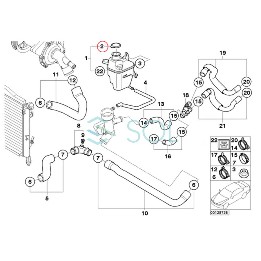 BMW MINI R50 R52 ラジエーター エクスパンションタンク サブタンク リザーバータンク キャップ 純正品 ワン クーパー ...