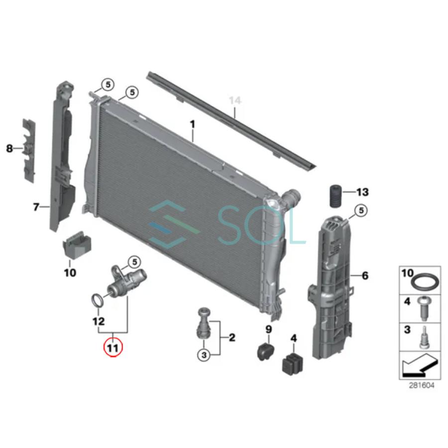 BMW E82 E88 E90 E91 E92 E93 E84 X1 E89 Z4 ラジエーター クーラントフランジ コネクター 135i ...