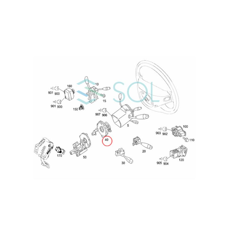 Mercedes-Benz ベンツ W463 W251 ステアリングセンサー スパイラルケーブル G320 G350 G500 G55 G63 ...