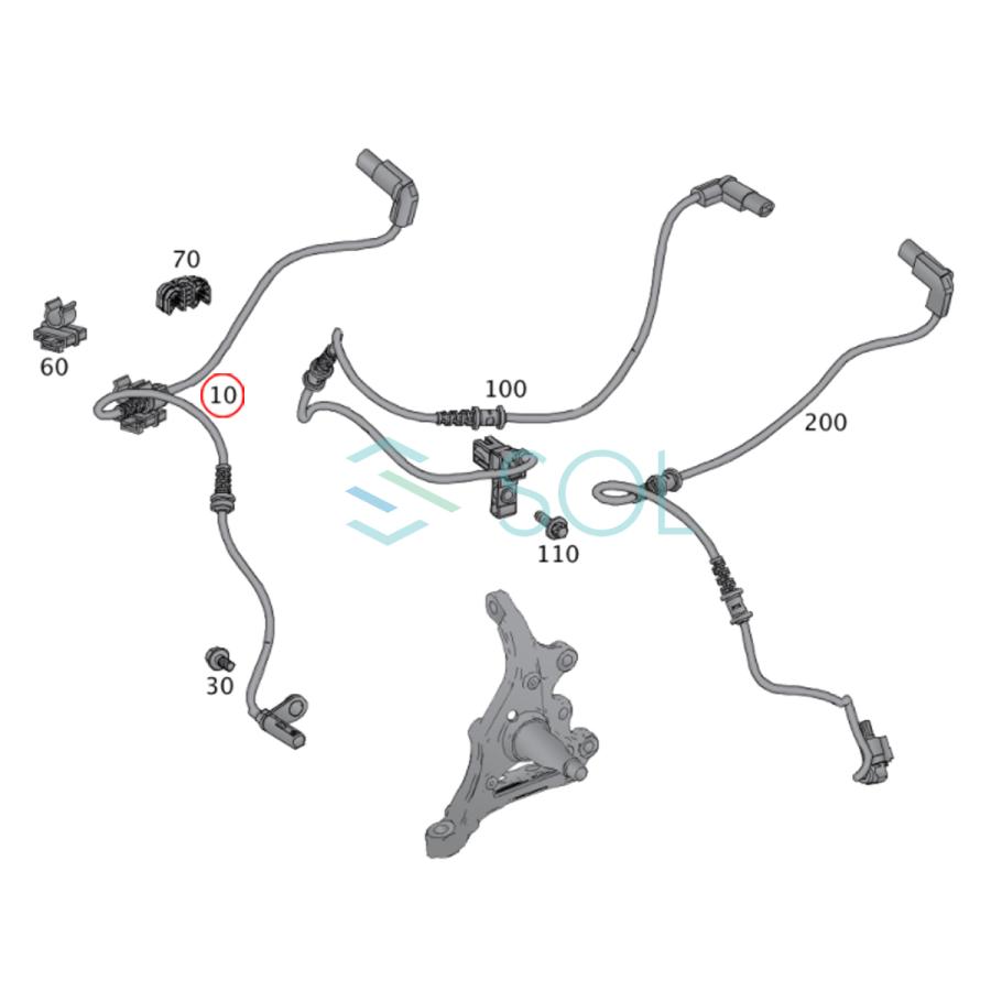 Mercedes-Benz ベンツ R172 フロント ABSセンサー スピードセンサー 左右セット SLK200 SLK350 SLK55 ...
