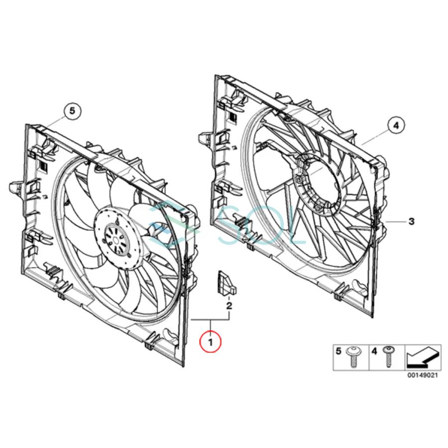BMW E60 E61 E63 E64 ラジエーター ブロアファン 電動ファン 純正品 540i 550i 650i 17427534911 出荷締切18時 :17427534911-001 ...