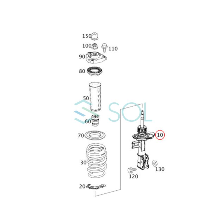 Mercedes-Benz ベンツ W176 W246 フロント ショックアブソーバー 左右セット A180 A250 B180 B250 ...