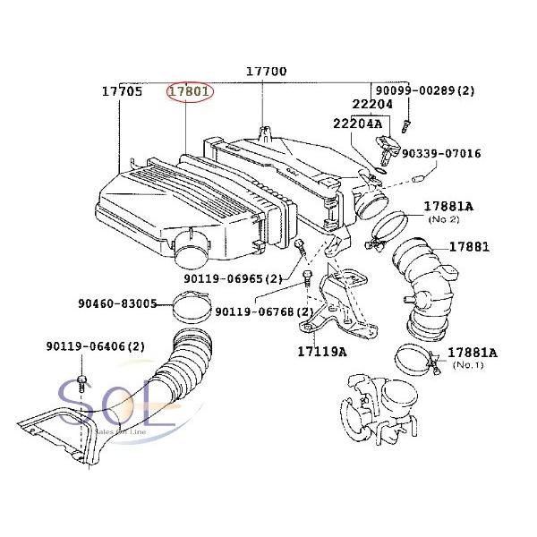 トヨタ アルファード (ANH10W ANH15W ATH10W) エアフィルター 5枚セット 17801-28010 17700-28091 ...