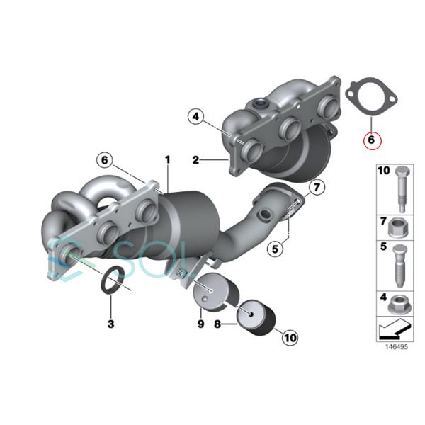 BMW 送料185円 E87 E90 E91 E92 エキゾーストマニホールド エキマニ ガスケット 130i 323i 325i 325xi 330i 330xi 18107549447 ...