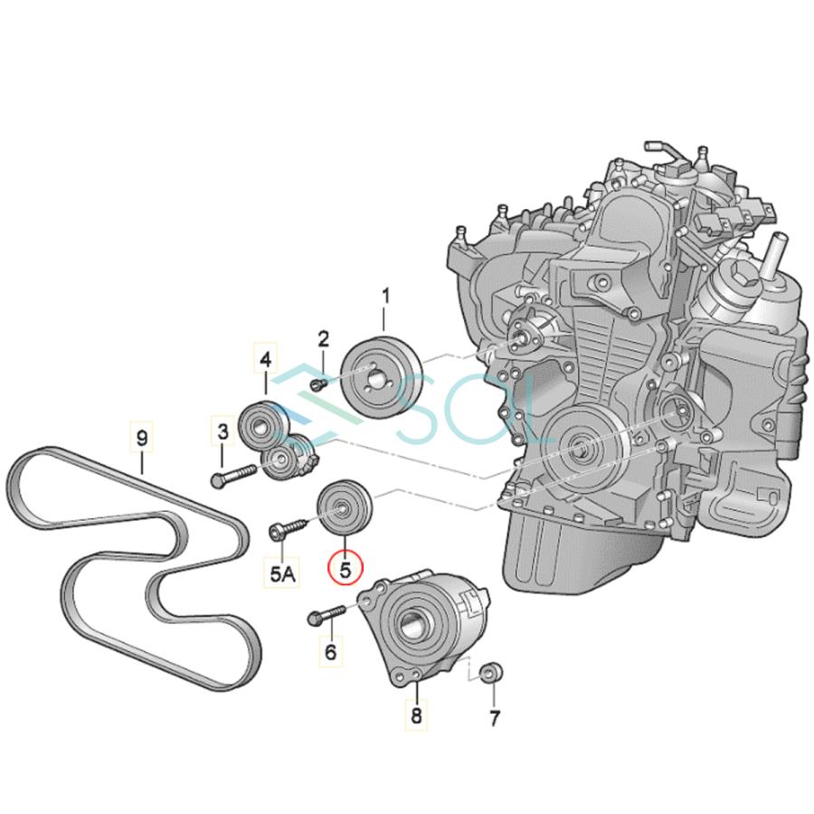 VW ポロ(9N_ 6R1 6C1) シロッコ(137 138) ティグアン (5N_) トゥーラン(1T1 1T2) アイドラプーリー ...