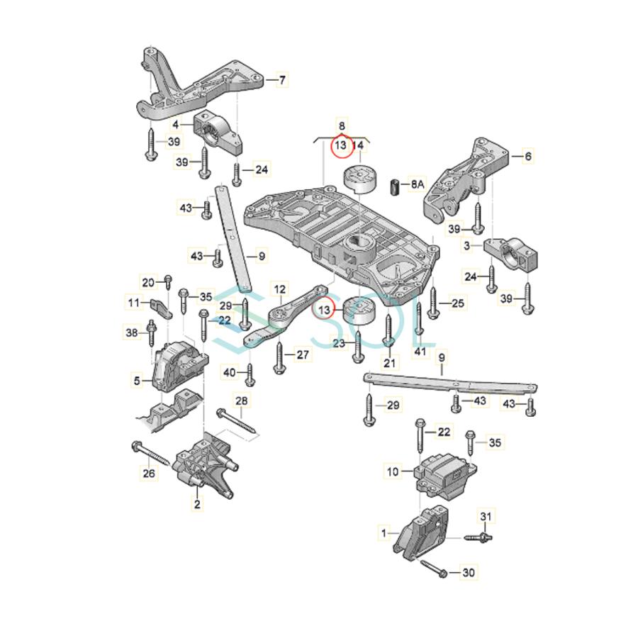 Audi（アウディ） A3(8P1 8PA) エンジンマウント ロア側 1K0199867 1K0199867Q 1K0199867A 出荷締切18時 : 自動車パーツの宝箱 SOL - 通販 ...