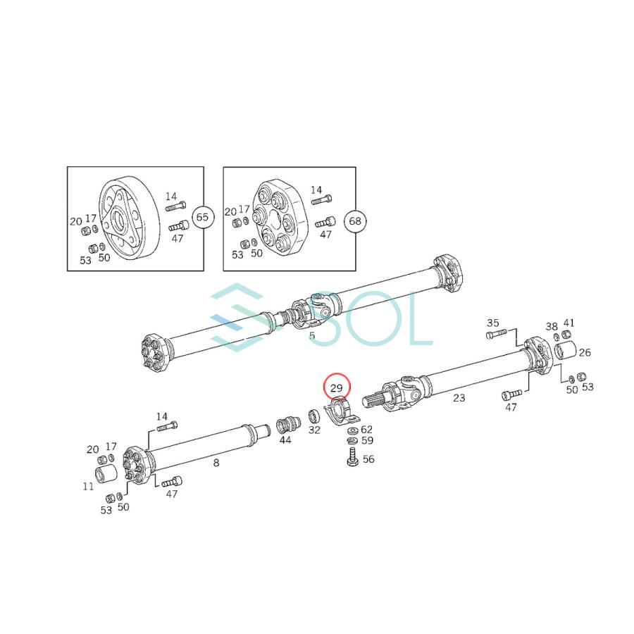 Mercedes-Benz ベンツ W201 W202 W124 W210 W208 プロペラシャフト サポートベアリング 190D 190E ...