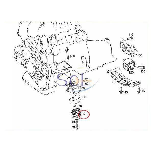 Mercedes-Benz ベンツ W202 W203 W209 エンジンマウント 左右共通 C200 C230 C240 C280 C320 ...