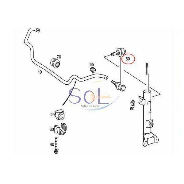 Mercedes-Benz ベンツ Cクラス W203 C180 C200 フロントスタビライザーリンク 左右セット 2033202889 ...