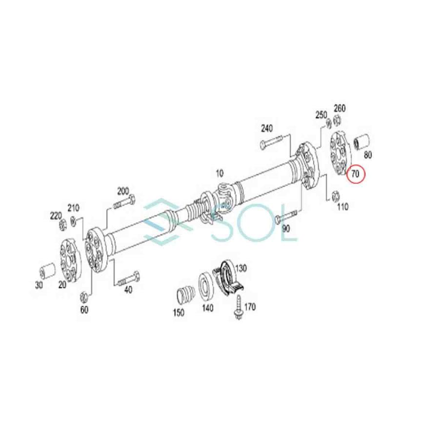 Mercedes-Benz 【特価品】ベンツ W203 W204 W205 プロペラシャフト ジョイントディスク コンパニオンプレート ...