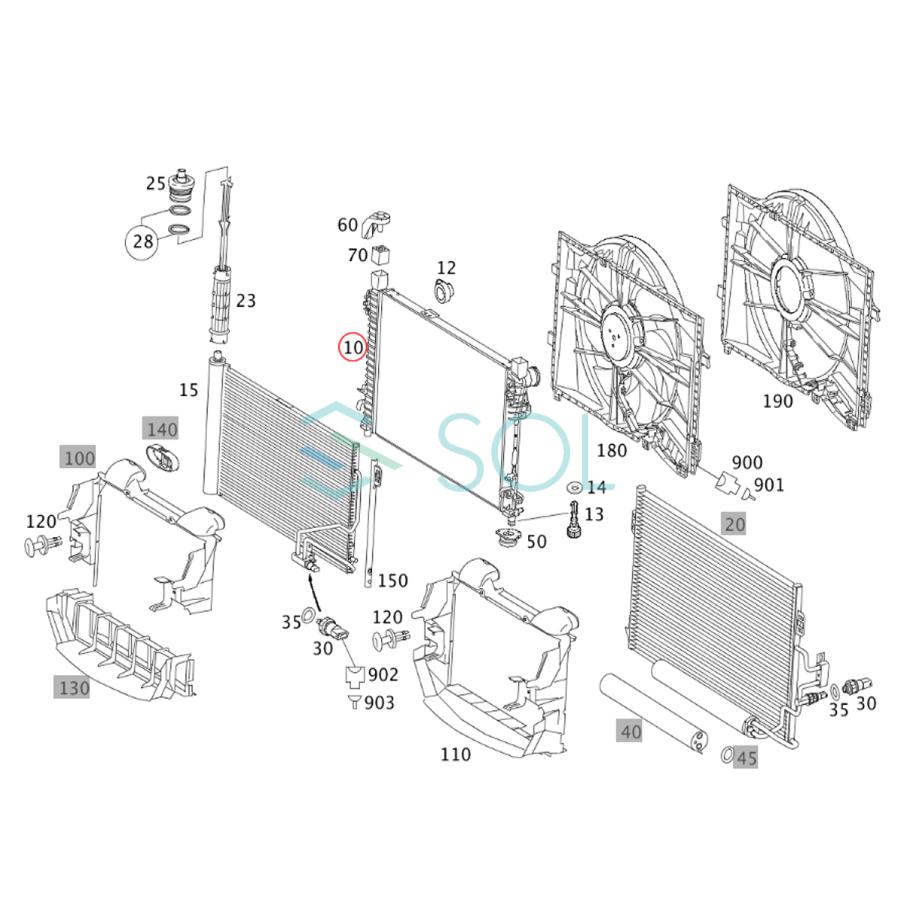 Mercedes-Benz CAPSOL ベンツ CLKクラス W209 CLK350 CLK55 ラジエーター ラジエター 冷却装置 ...