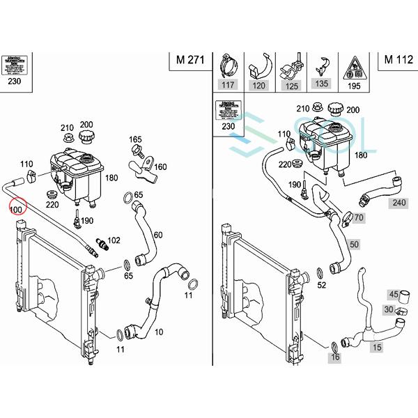 Mercedes-Benz ベンツ W203 W209 エクスパンションタンク エア抜きホース ベンチレーションホース ベントホース C180 ...
