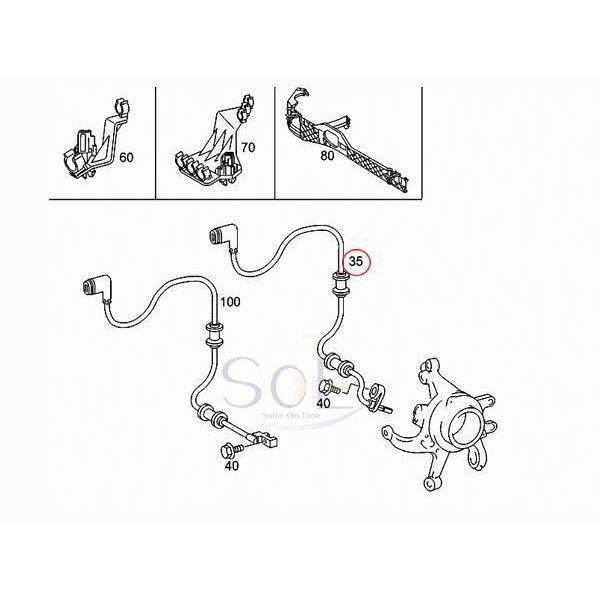 送料185円 ベンツ W203 リア ABSセンサー スピードセンサー 左側 C180 C200 C230 C320 C55 ...