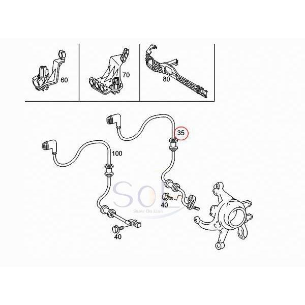 ベンツ W203 リア ABSセンサー スピードセンサー 左右セット C180 C200 C230 C320 C55 2035401317 ...