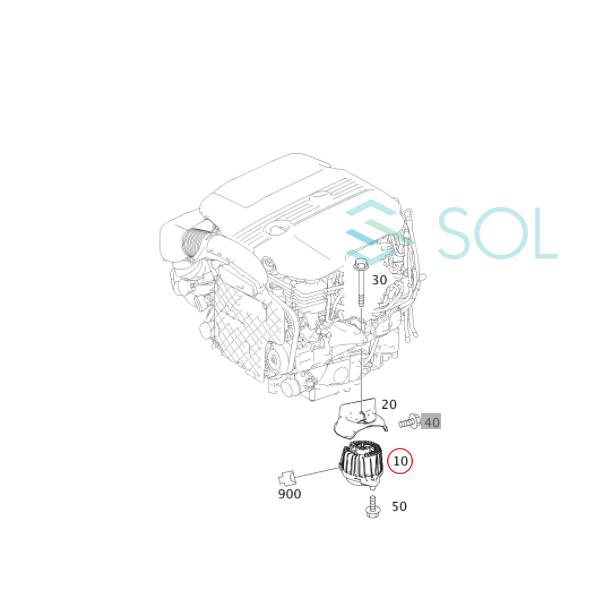 Mercedes-Benz ベンツ W204 W212 W218 エンジンマウント 右側 C350 E300 E350 CLS350 ...