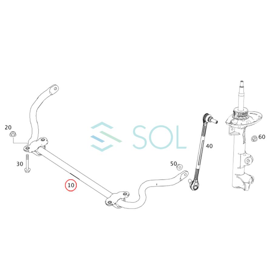 Mercedes-Benz ベンツ W204 W207 フロント スタビライザー トーションバー C180 C200 C250 C300 ...