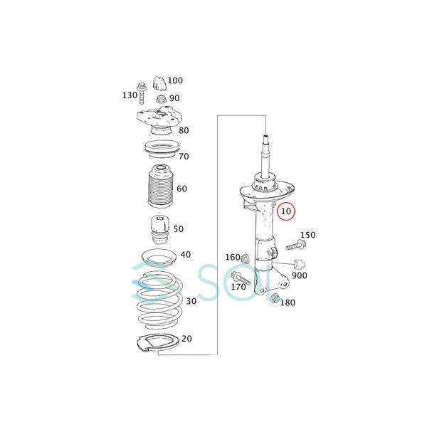 Mercedes-Benz ベンツ W204 フロント ショックアブソーバー スプリング付 左右セット C180 C200 C250 C300 ...