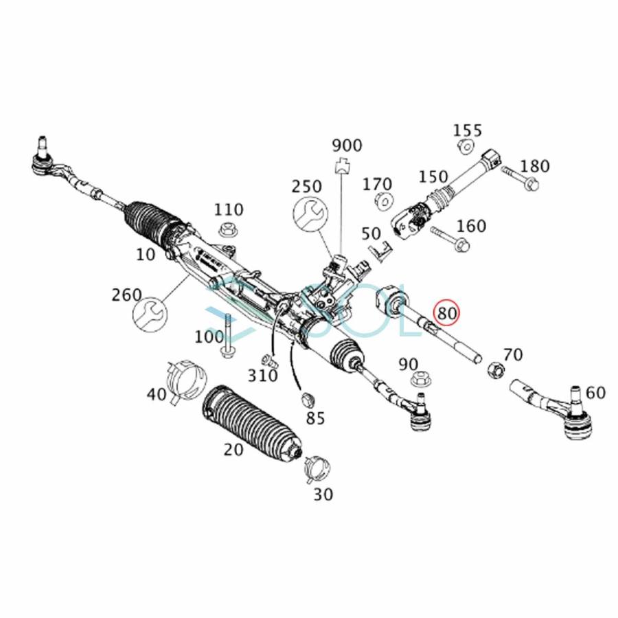 Mercedes-Benz ベンツ W221 W222 W216 X204 ステアリングインナータイロッド ナット付 左右セット S350 ...