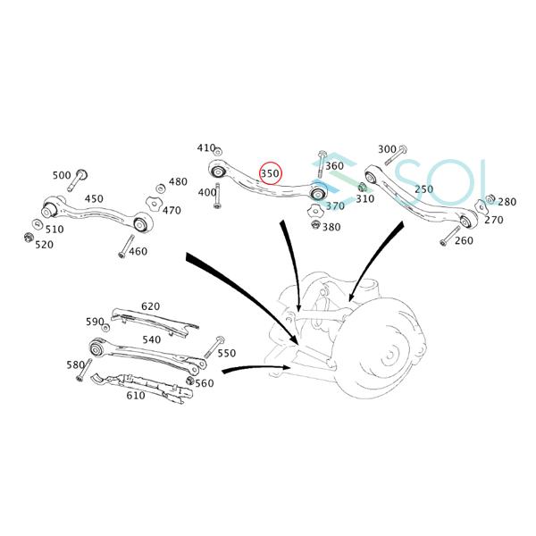 Mercedes-Benz ベンツ W204 W205 X204 リア ラジアスアーム 左右セット C180 C200 C220d C250 ...