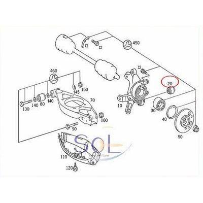 Mercedes-Benz ベンツ W210 W211 リア ホイールキャリア ボールジョイント ロアアーム ブッシュ 左右共通 E240 ...