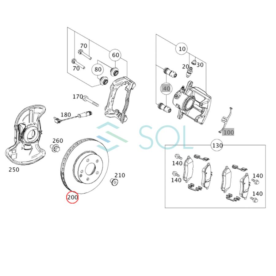 フロント ブレーキローター ブレーキディスク 左右セット ベンツ W204 W212 R172 C180 C200 C250 C300 ...