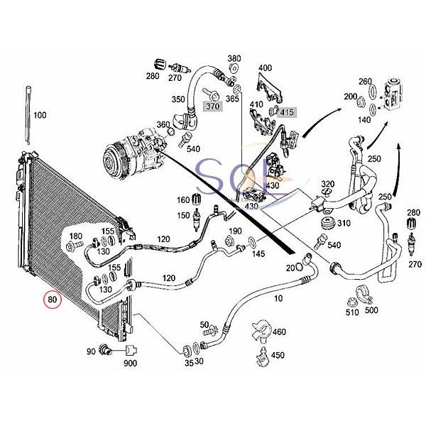 Mercedes-Benz ベンツ W204 W212 W207 X204 コンデンサー C180 C200 C250 C300 C350 ...
