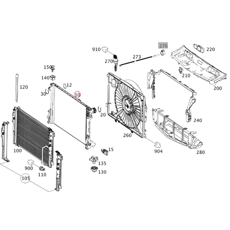 Mercedes-Benz CAPSOL ベンツ Eクラス W212 E180 E200 E220 E250 E300 ラジエター ラジエーター 冷却装置 2045003603 ...