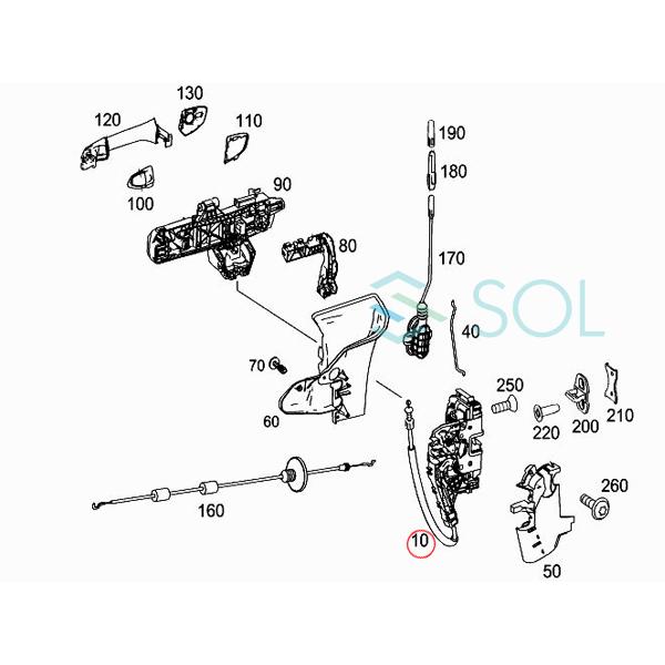 Mercedes-Benz ベンツ W218 X204 フロント ドアロックモジュール 左側 CLS350 CLS63 GLK300 ...
